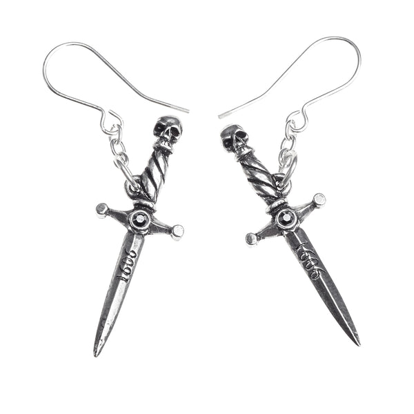 Hand Of Macbeth Dagger Earrings by Alchemy Gothic